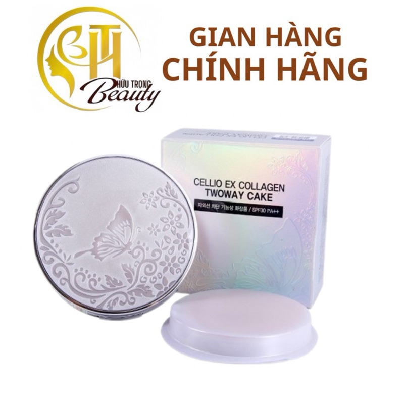 Cellio Ex Collagen Twoway Cake Ultra-Fine Sunscreen Powder (With 1 Core ...