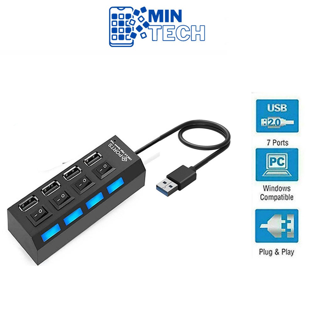 4-port USB 2.0 Splitter, with switch, good data transfer at height ...