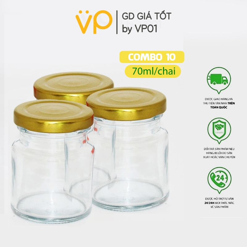 Combo of 5 GOSE 70ml round glass bird's nest steaming jars with screw ...