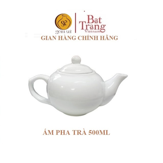 Bat Trang ceramic flat teapot, capacity 550 ml | Shopee Philippines