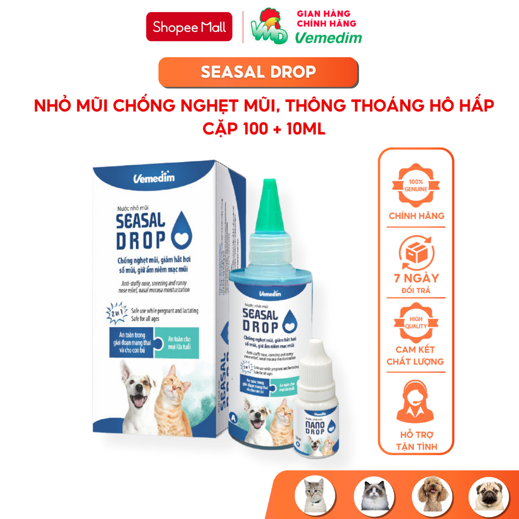 Vemedim Seasal Drop prevents nasal congestion and sneezing for dogs and ...
