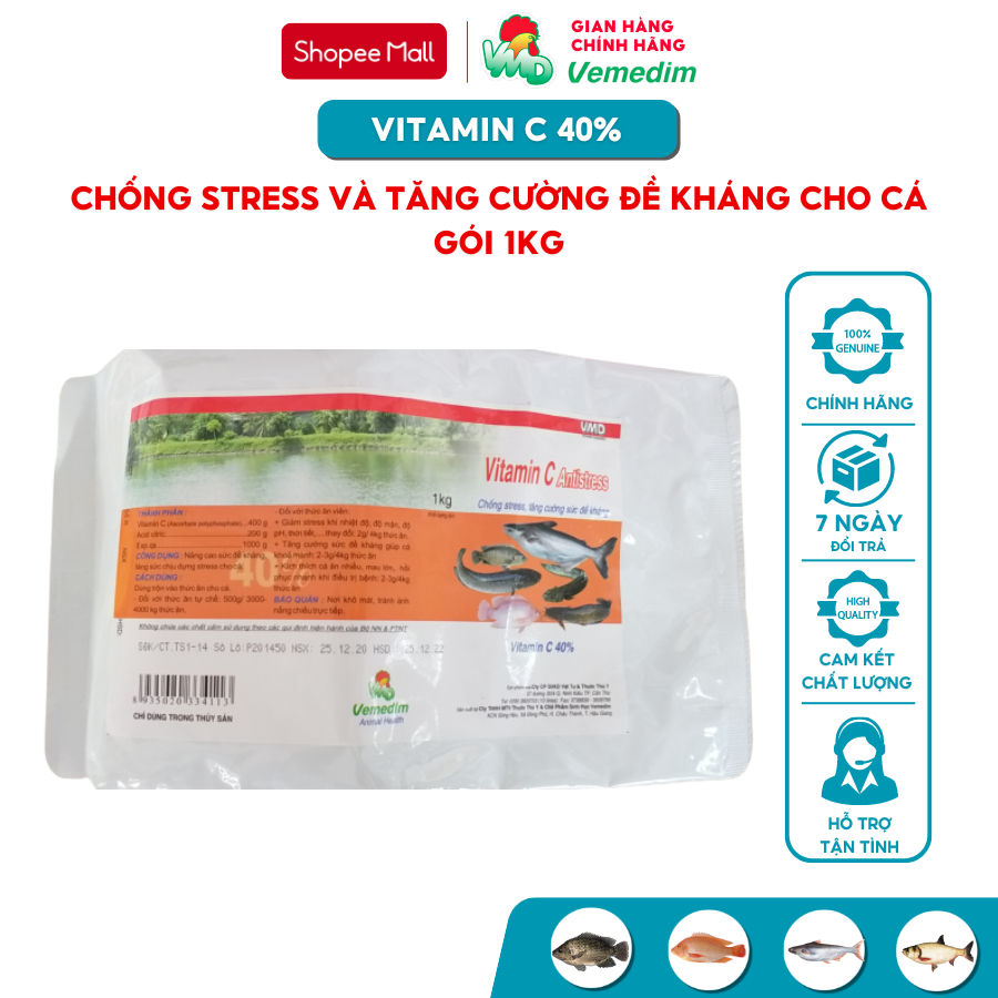 Vemedim Vitamin C 40% fish, anti-stress and enhances fish's resistance ...