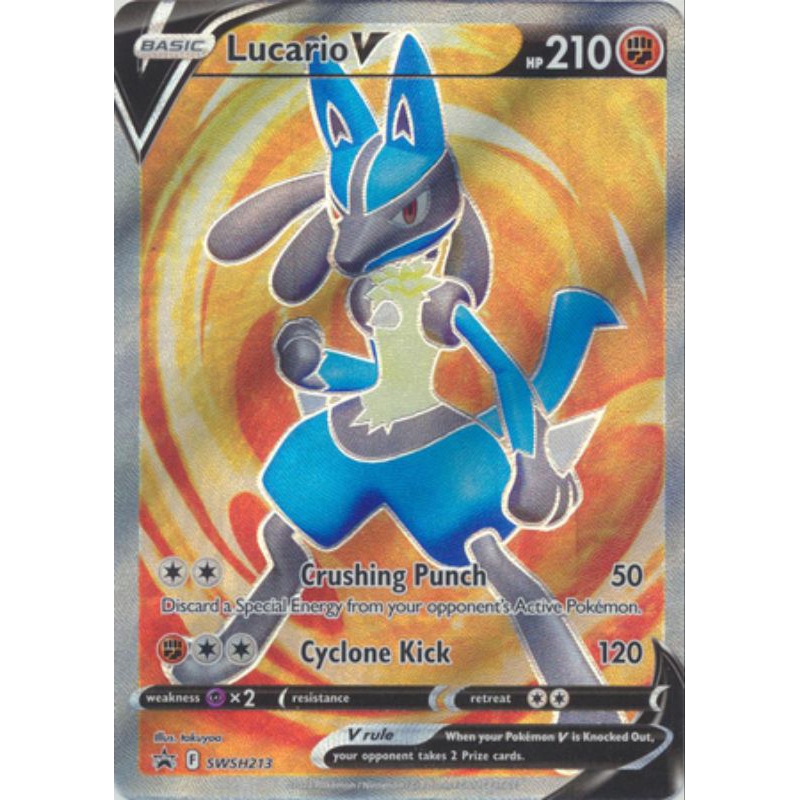 Pokemon Lucario V Card - SWSH213 - Full Art Promo (NM) | Shopee Philippines