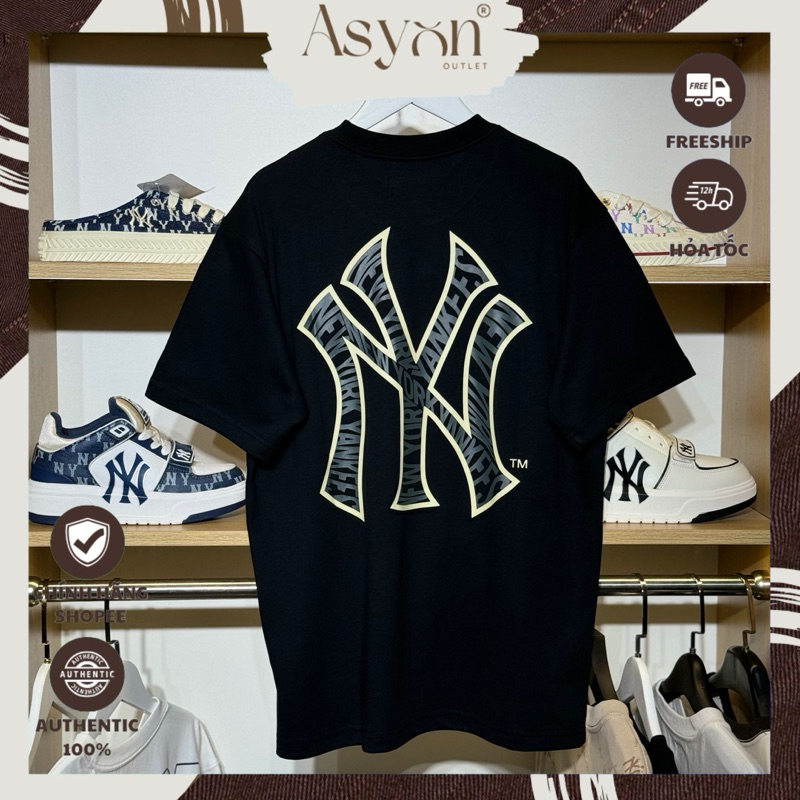 (Auth) New Era x MIb NY T-Shirt Basic Yellow Border Black CODE ...