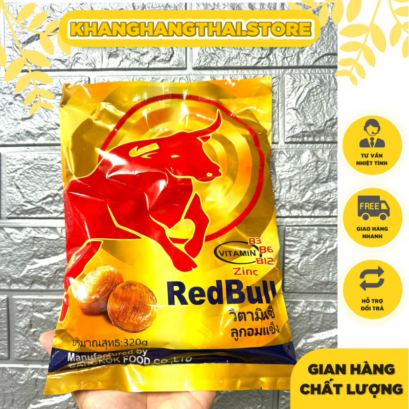 Set of 2 bags of 100 red bull candy 320g domestically made in Thailand ...