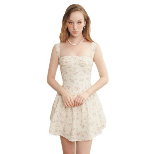 Truc THANH OFFICIAL | Short floral flared dress (Lotis dress) | Shopee ...