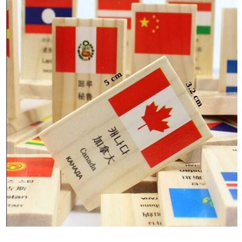 Domino Set of 100 Flags of Countries Around the World Made of High ...