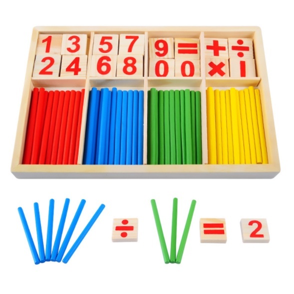 Wooden math stick set - math stick worksheet for children | Shopee ...