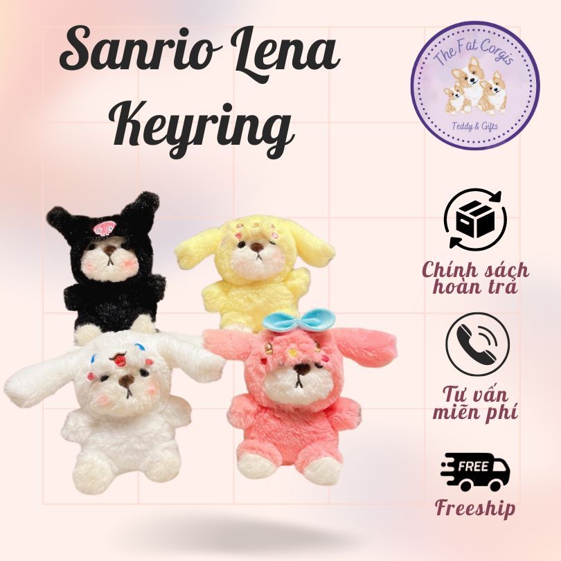 Lena cosplay sanrio Kuromi Melody Cinnamoroll Pompompurin teddy bear ...
