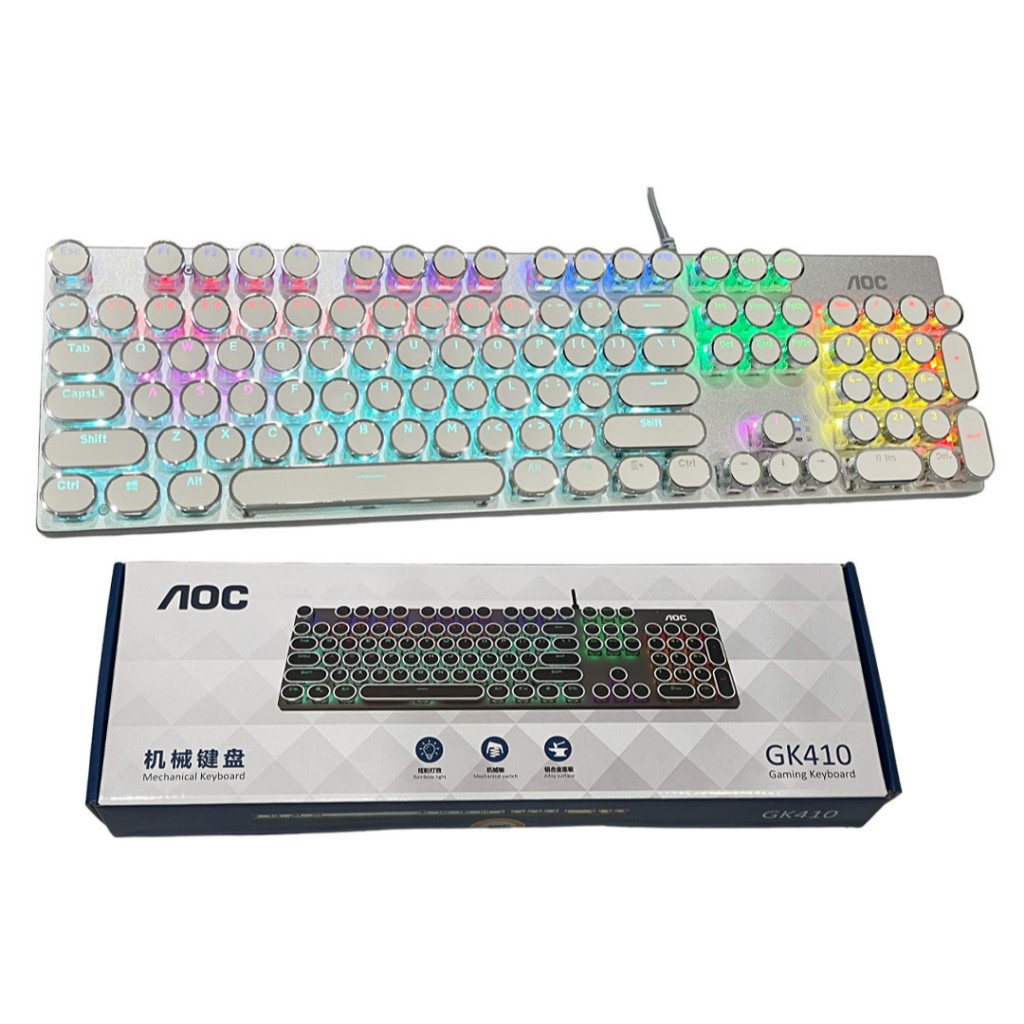 Aoc GK 410 LED Wired Mechanical Gaming Keyboard (USB), White (BLUE ...
