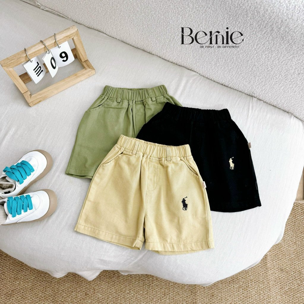 Silly khaki shorts for boys, black, moss, beige, orange, embroidered ...