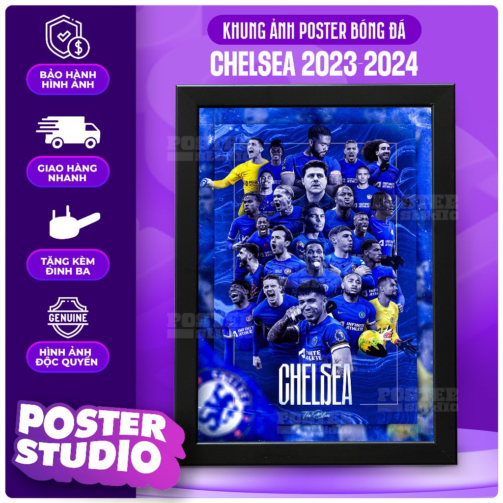 Chelsea football poster photo frame SEASON 23/24 includes 2 sizes for ...