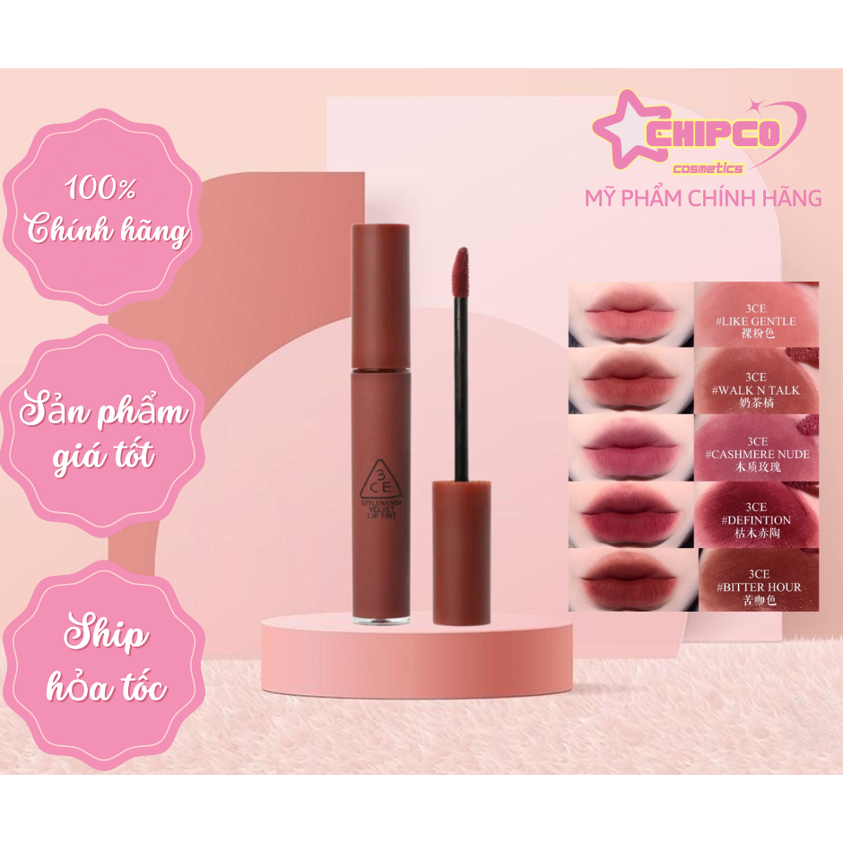 3CE Velvet Lip Tint 3CE Velvety Smooth Matte Lipstick Definition Bitter ...