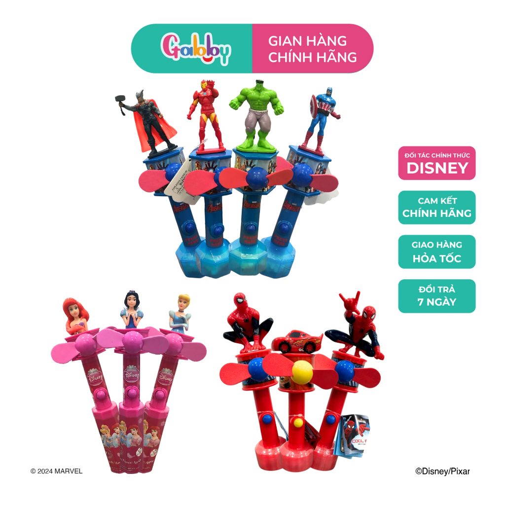 Candy Fan with Disney Toys for Children Marvel, McQueen, Princess ...