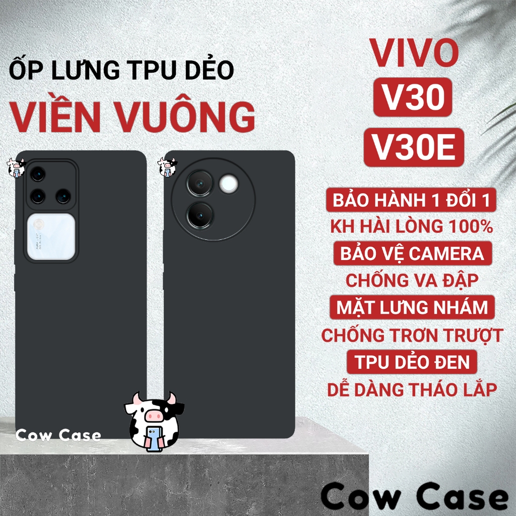Vivo V30E, V30 5G case with square border tpu den Cowcase | Vivo phone ...
