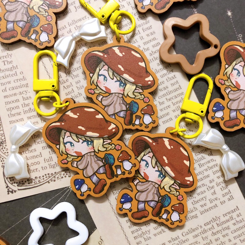 Dungeon Meshi - Mushroom Marcerlli wooden keychain 5cm | Shopee Philippines