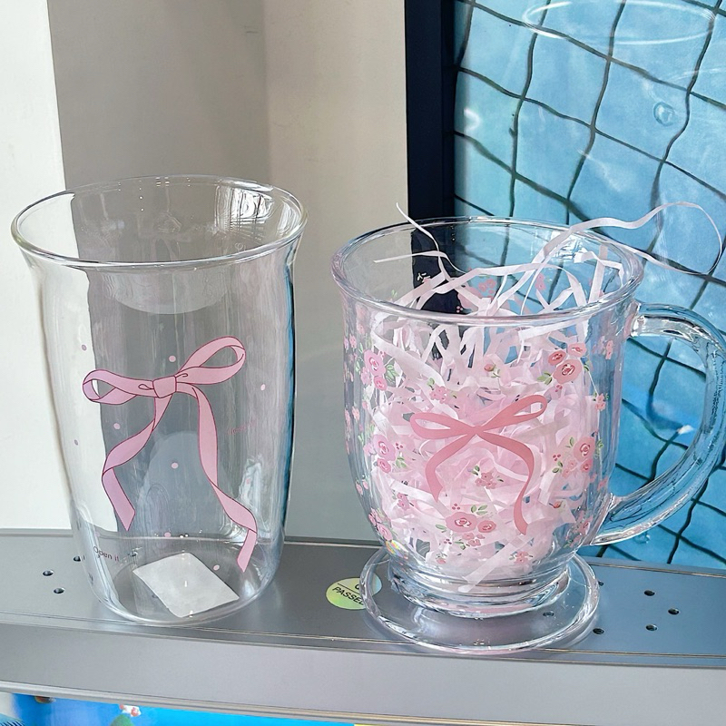 Lovely Coquette rabbit bow style glass cup | Shopee Philippines