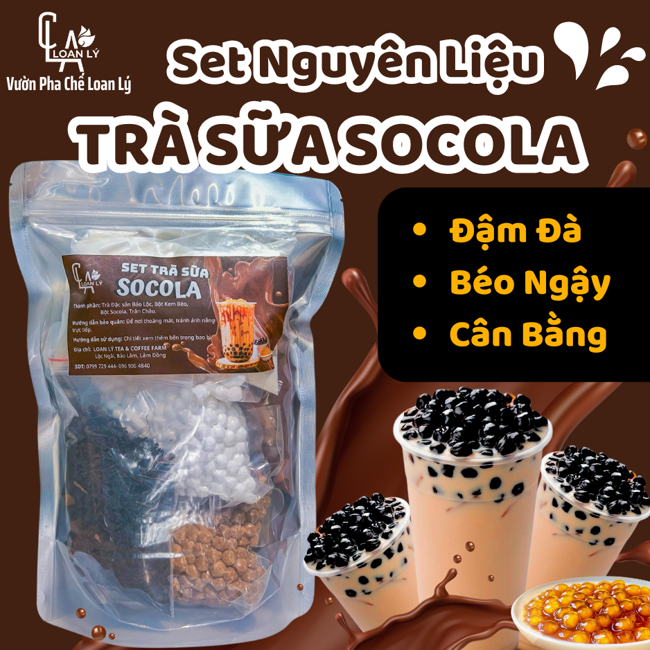 Rich Chocolate Milk Tea Set Raw Materials For Making Pearl Chocolate ...