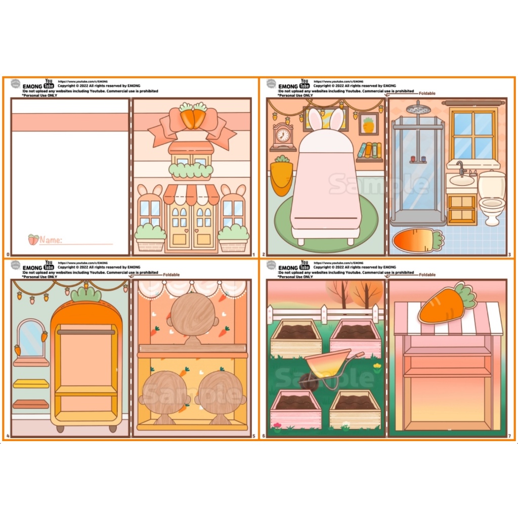 Carrot Farm paper doll house of Toca Boca doll girl - DIY paper SET ...