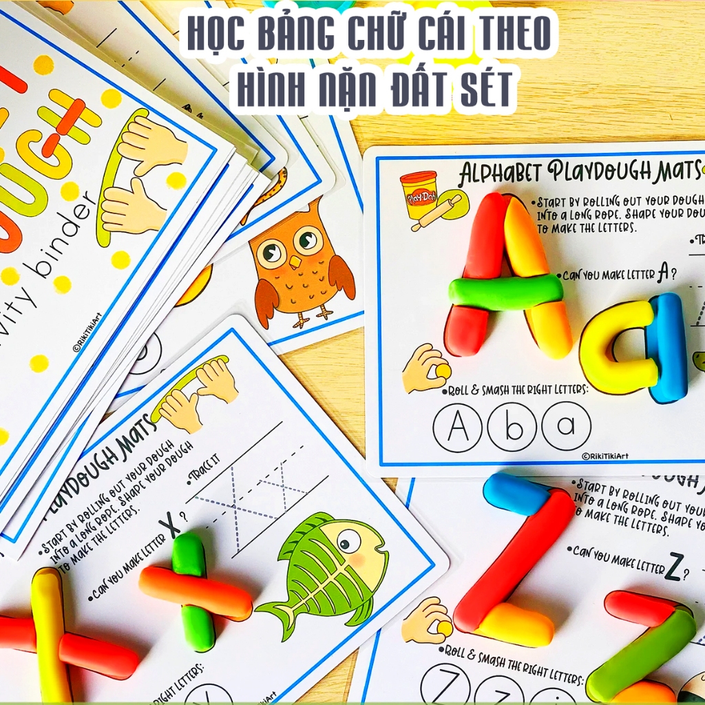 Set of 26 Letter Learning Cards in the Shape of Clay - Modeling Clay by ...