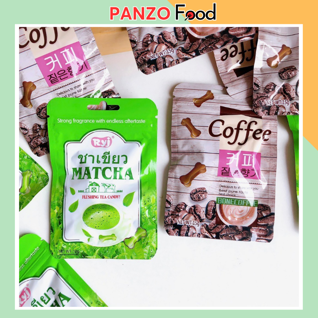 Matcha coffee dog bone candy, sweet and sour childhood snacks, 15g pack ...