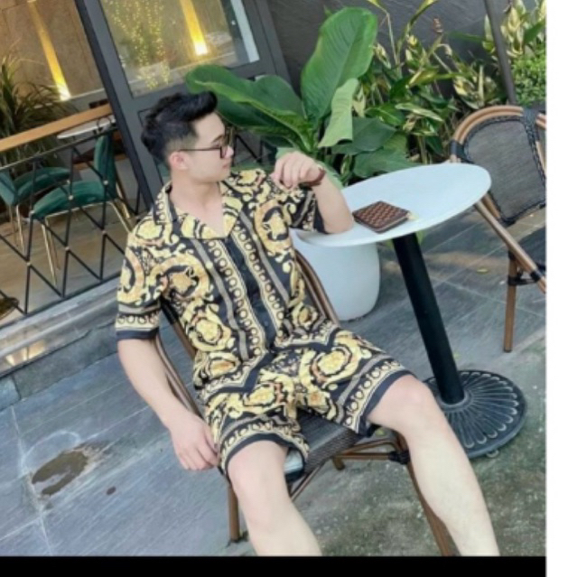 Pijiama Set with Gold Pattern for Men to Stand Out and Noble Men {Real ...