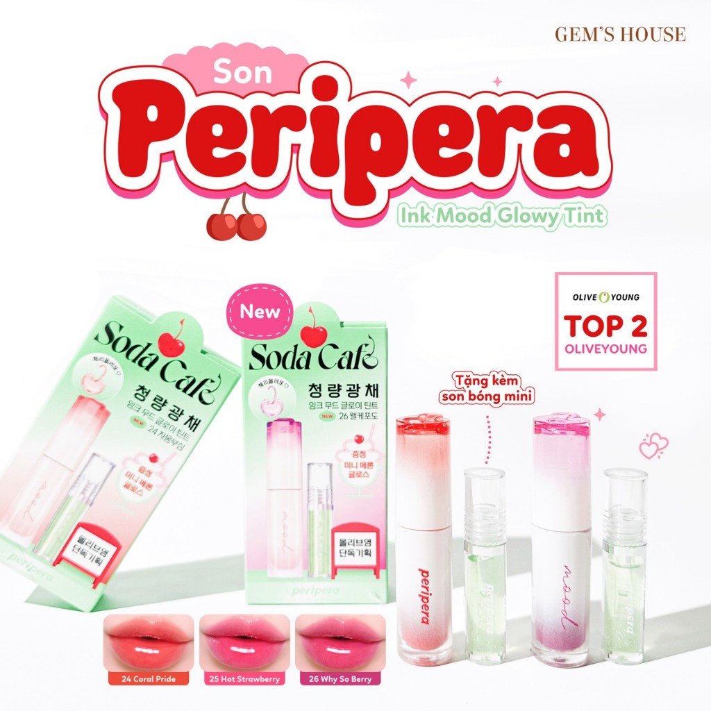 [24,25,26] Peripera Ink Mood Glowy Tint with free lip gloss (oliveyoung ...