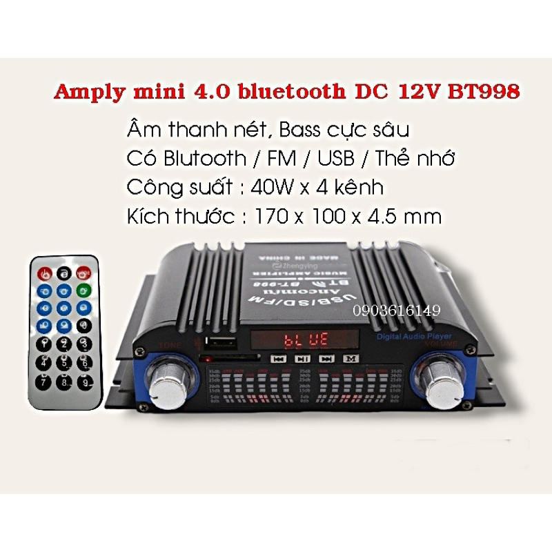 Mini amplifier BT-998 4ch cs 40w x4 pulls very well - beautiful ...