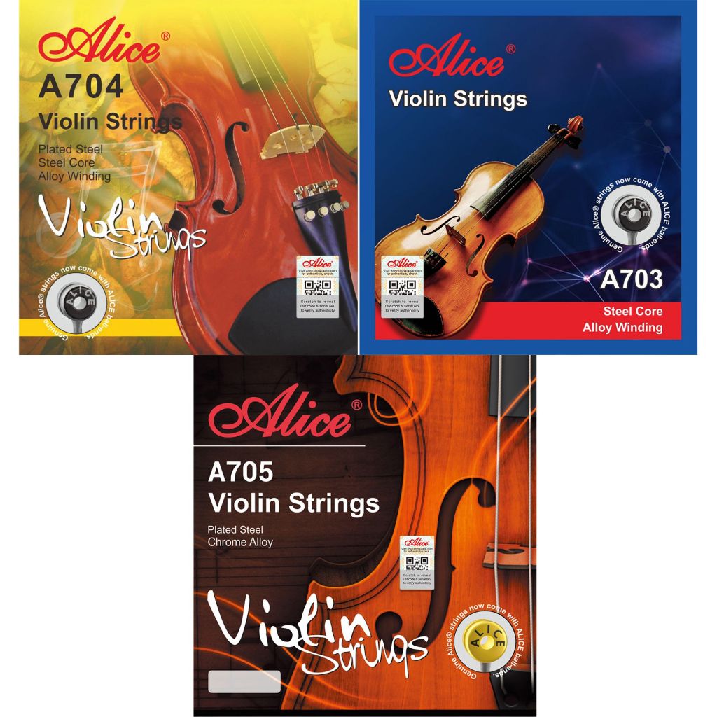 Alice A704, A703, A705 Violin Strings (1 Set - 4 Strings) | Shopee ...