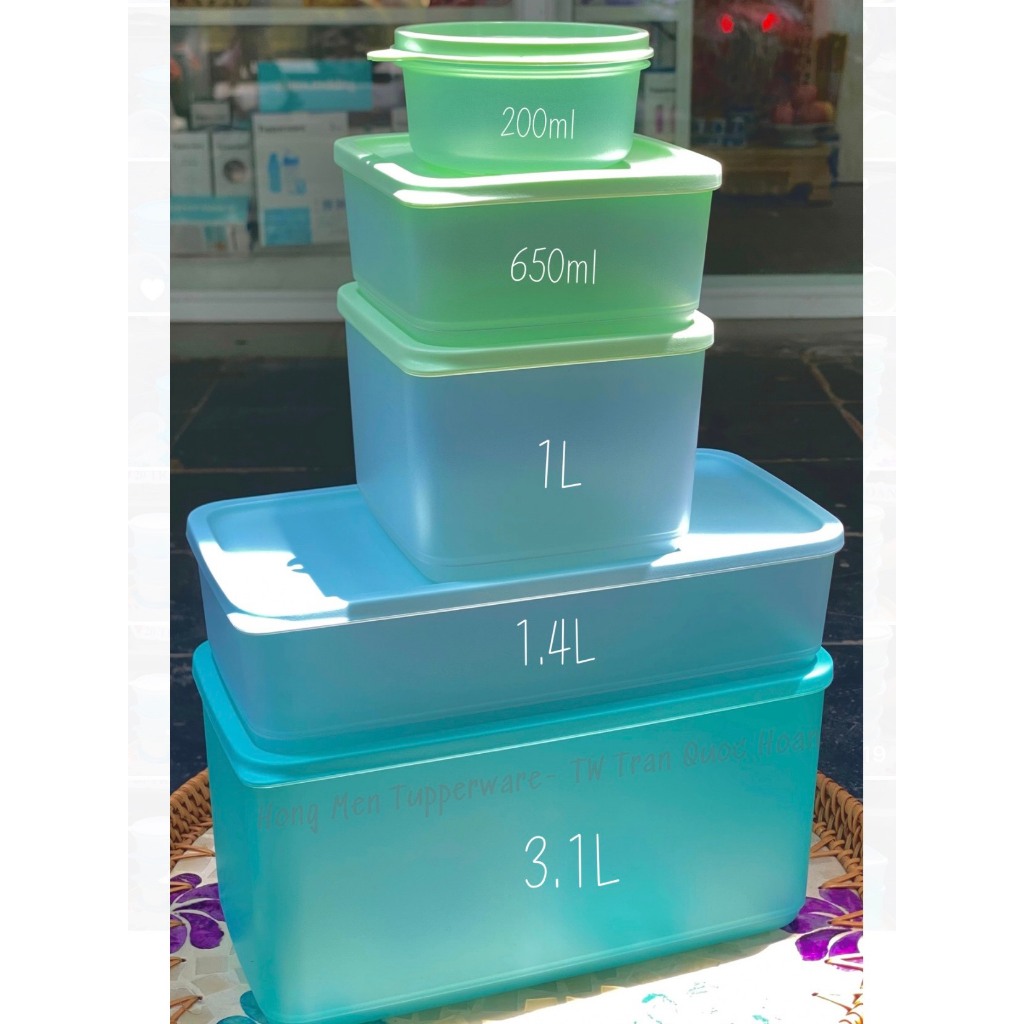 Genuine Lifetime Big Size Tupperware Cool Storage Box Set | Shopee ...