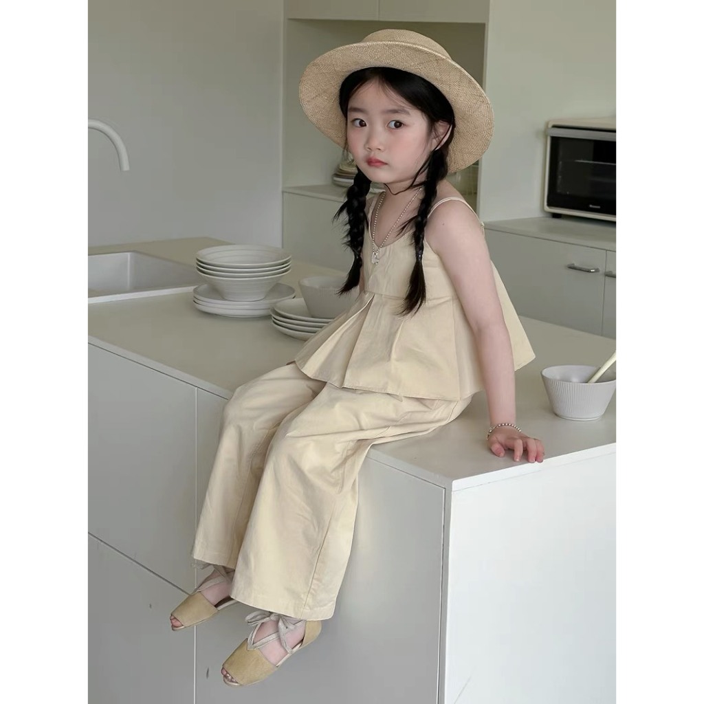 Baby girl clothes set - vintage beige 2-piece outfit for girls from 8kg ...