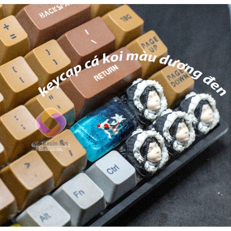 Short shift resin Keycap 1.75U ocean tone koi fish mechanical keyboard decoration | Shopee ...