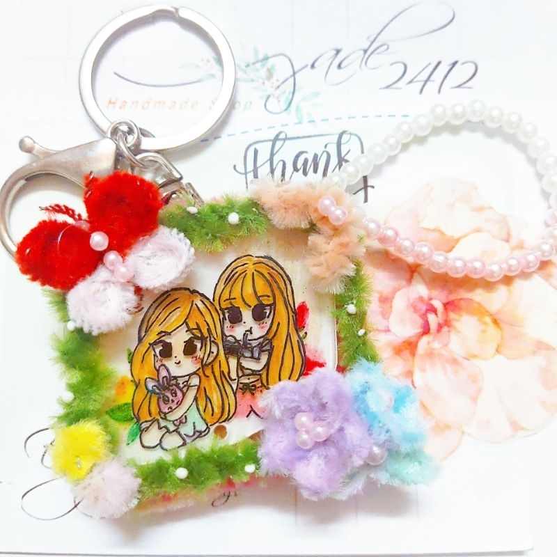 Chibi BLACKPINK CHAELISA ROSE LISA Key Chain - TOPLOADER Zinc Velvet ...