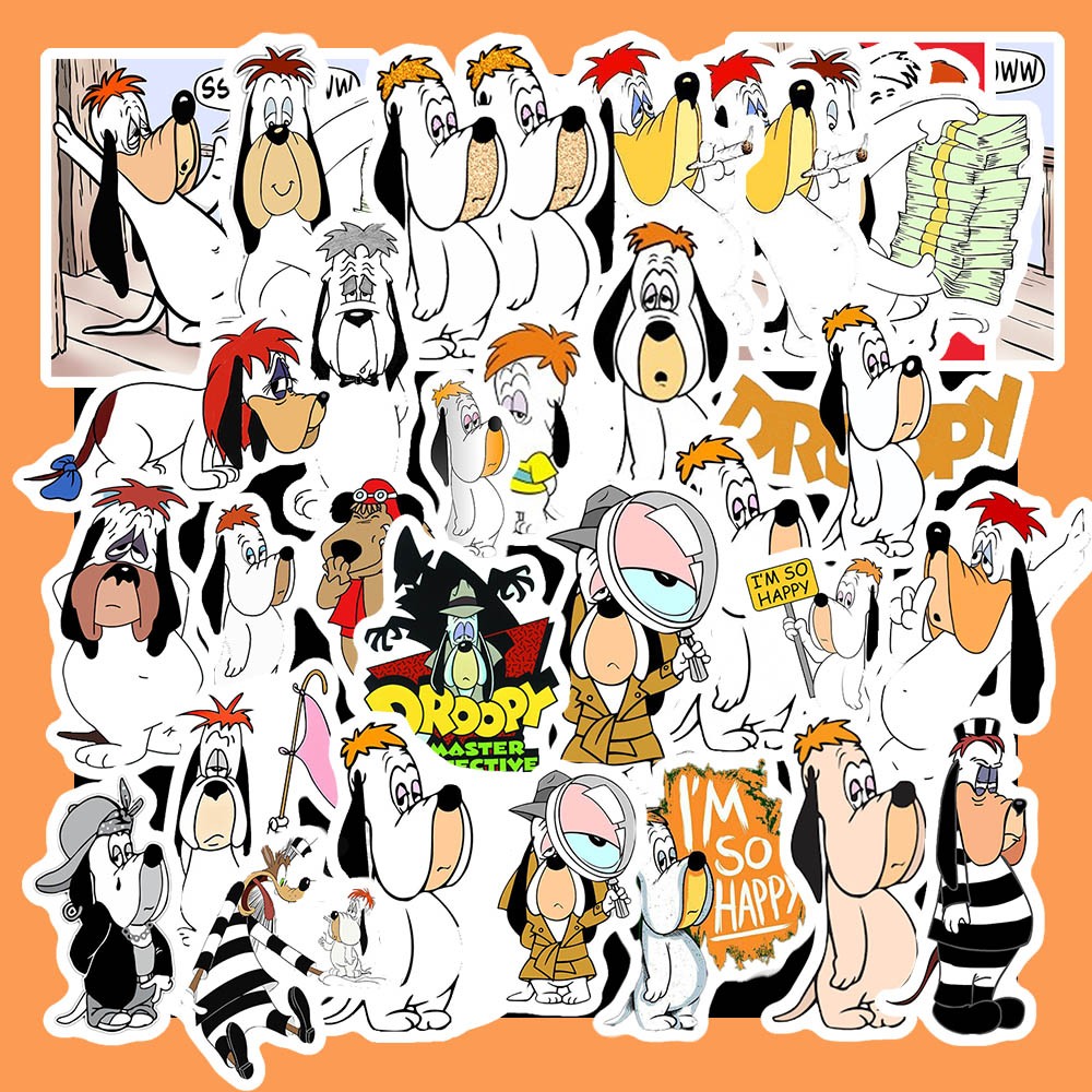 Set of 50 DROOPY DOG Stickers - Multipurpose Waterproof for Suitcase ...