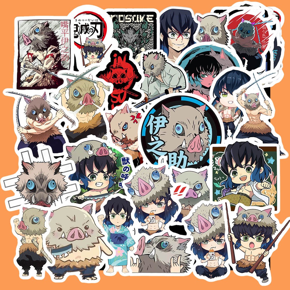 Set of 50 Demon Slayer - Inosuke Stickers - Multipurpose Waterproof for ...
