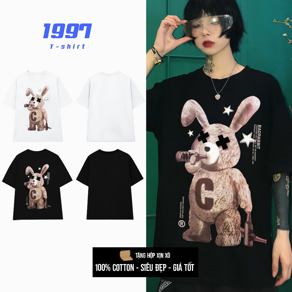 Bad Rabbit Rabbit shirt, smoke-emitting Rabbit, cool, soft, 2-way short ...