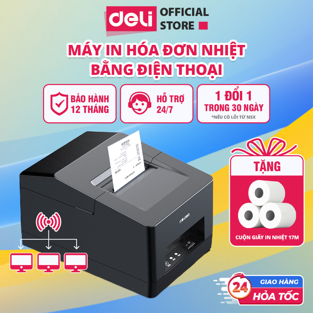 Genuine Deli Thermal Receipt Printer Paper Size K57 - Sharp Printing of ...