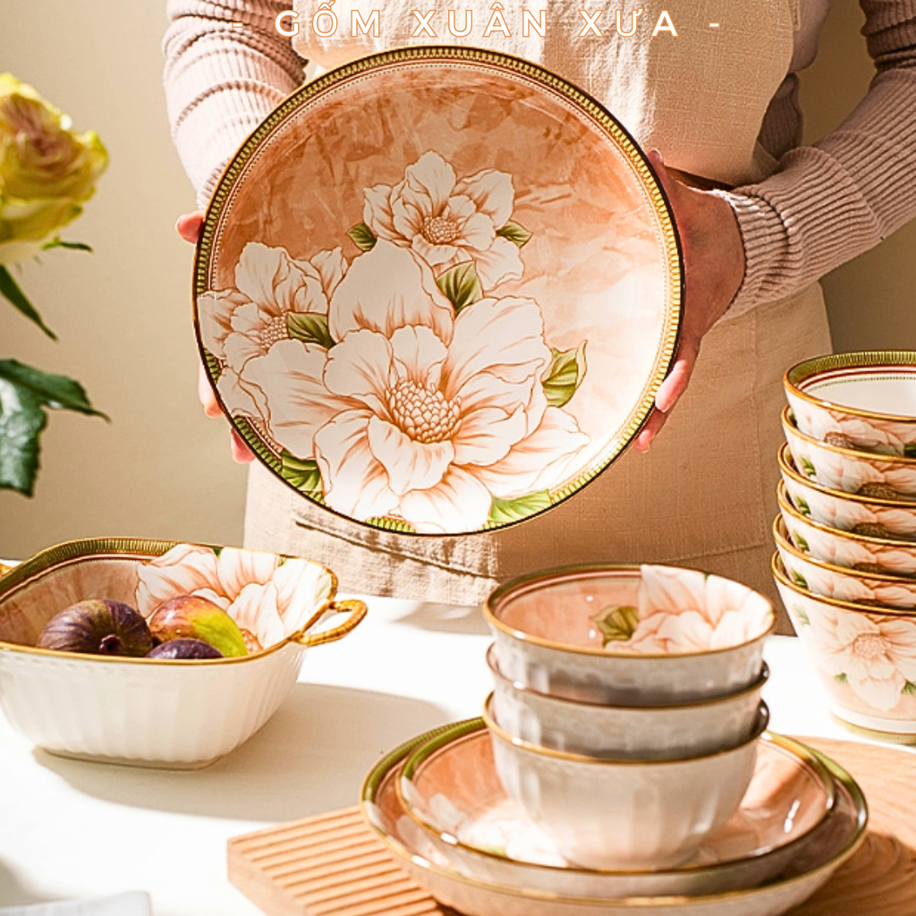 Retail Camellia Dinnerware Set Brand Xuan Xua Ceramic, porcelain dinnerware set, rice bowl set ...