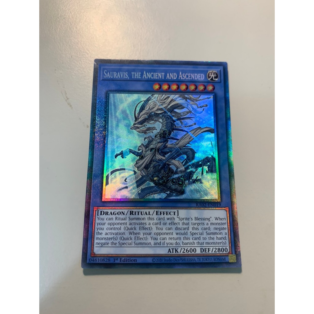 Genuine yugioh card Sauravis, the common and ascended ra02-en019 ...