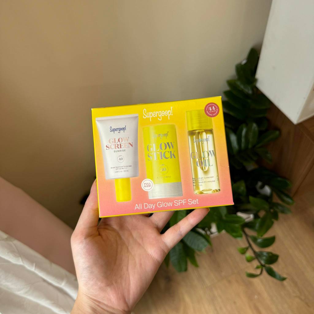 Set of 3 sunscreen products Supergoop All Day Glow SPF Set | Shopee ...