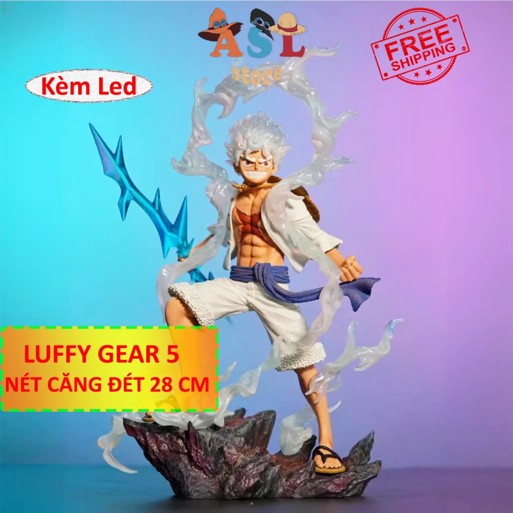 One Piece Luffy Gear 5 Model Holds Super Sharp Standing Lightning 28cm ...