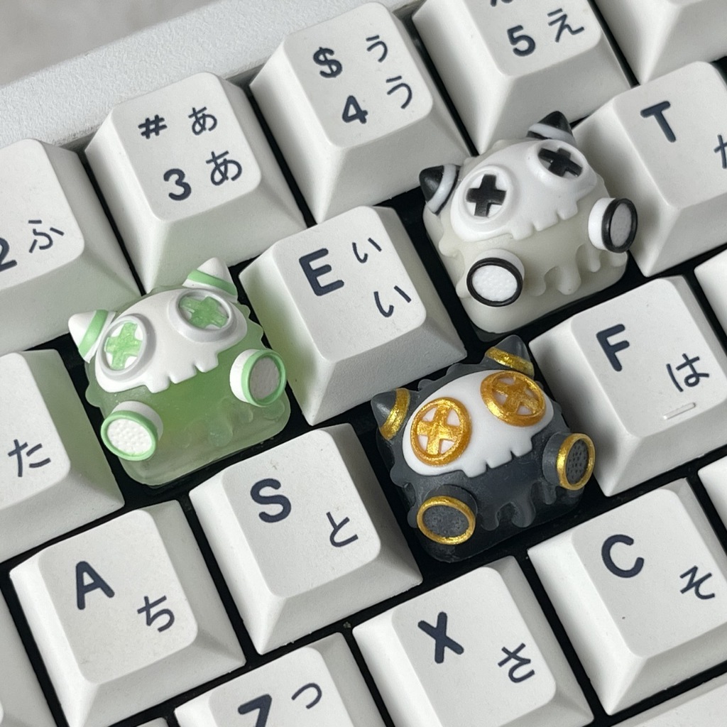 Artisan Keycap - handmade Robo Cat V2 resin Mechanical Keyboard Button ...