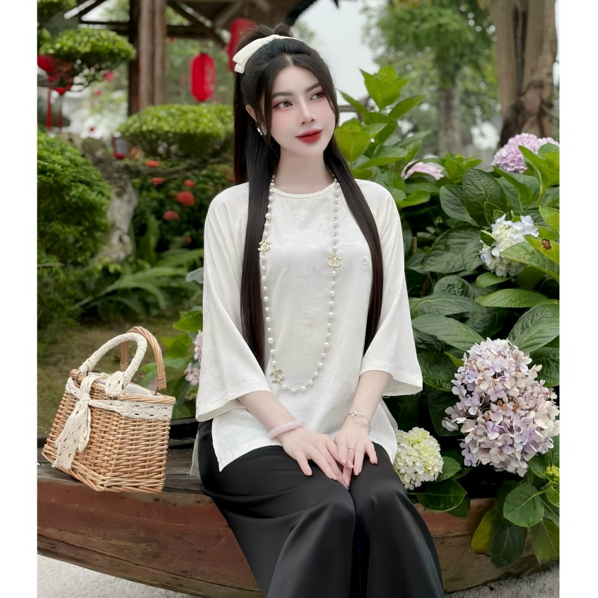 Blue clothes for going to the temple High-quality Su Chau silk brocade ...