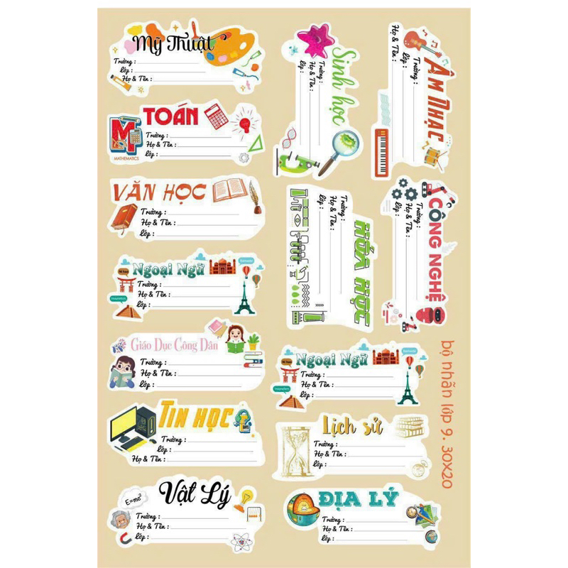 Cute Subject Notebook Label Set - New Program 2024 -2025 | Shopee ...