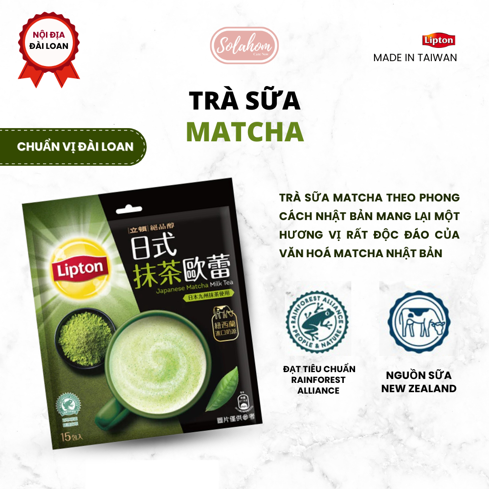 Lipton Matcha Taiwanese milk tea - Japanese standard Matcha - Imported from Taiwan | Shopee ...