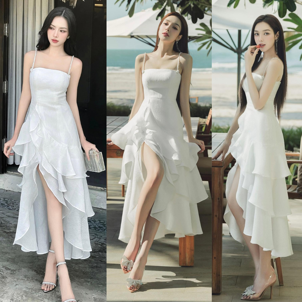 HAMY.FASHION Long 2-Strap Beach Dress Beautiful, Charming, Luxurious ...