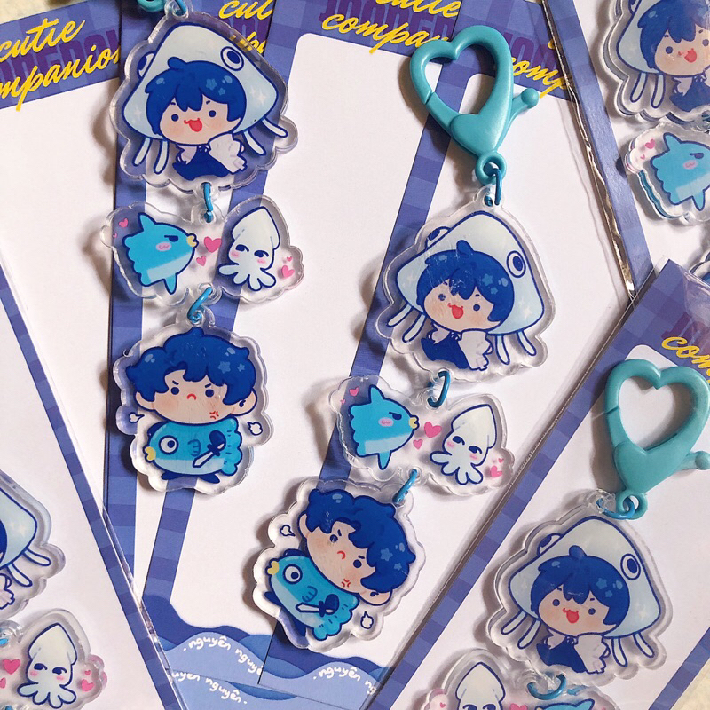 ORV - Key 3 charm 3cm cutie companion double squidbag | Shopee Philippines