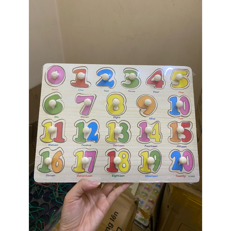 Wooden knob board with many themes of numbers, letters, fruits, animals ...