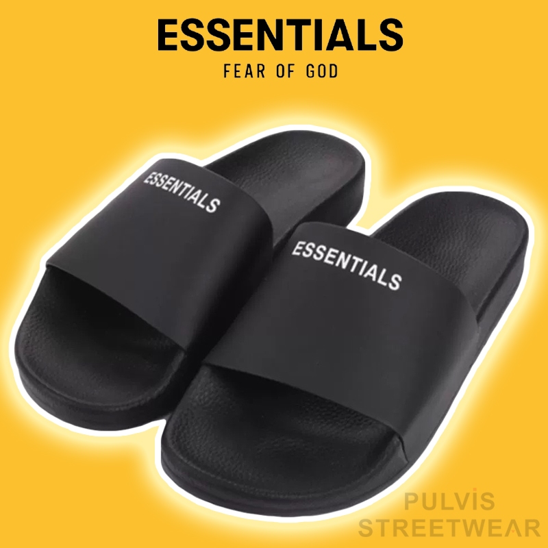 [(Mirror Quality] - FOG Fear of God ESSENTIALS Slide'Black' Flip Flops ...
