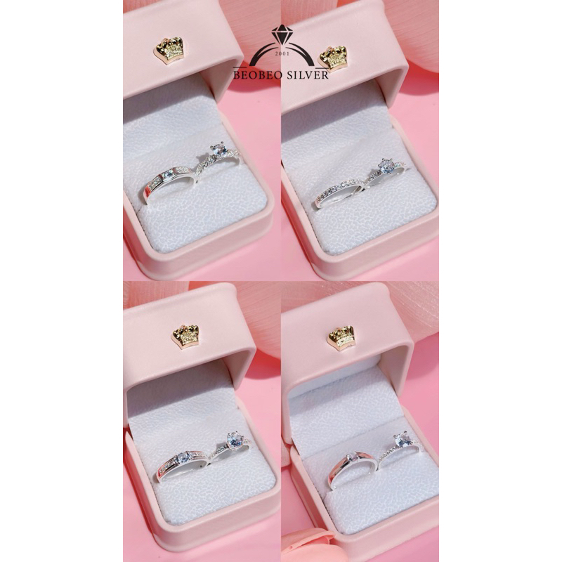 (Link 2) 4 models of BeoBeo Silver couple rings without box as pictured ...